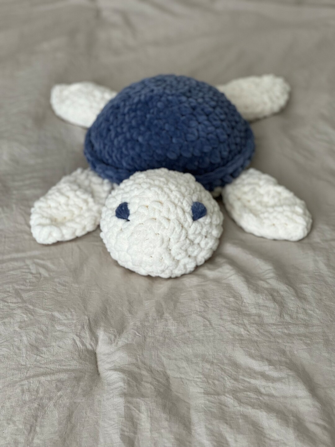 Handmade Crochet Jumbo Sea Turtle Stuffy, Turtle Plushie, Lovey ...