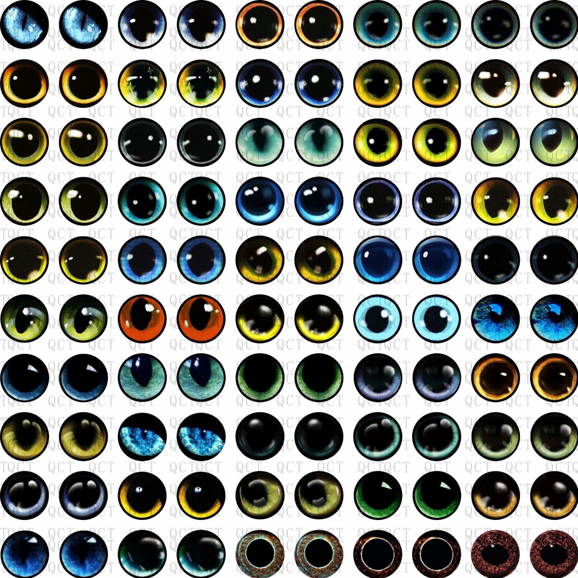 100PCS Dragon Glass Eye Cat Doll Snake Jewelry Eyes Toys 4/5/6/8/10/12 ...