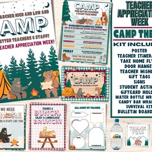 Camp Teacher Appreciation Week Itinerary & Printable Bundle | Outdoor ...