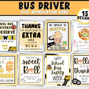 Bus Driver Appreciation Sign Bundle | Bus Driver Safety Week | Muffin ...