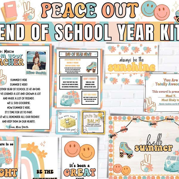 Bright Summer End of School Year Kit Teacher Kit Preschool Diploma DIY ...