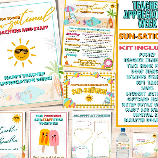 Teacher Appreciation Week Printable Editable Super Hero Comic Bundle ...