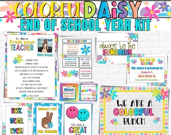 Bright Summer End of School Year Kit Teacher Kit Preschool Diploma DIY ...