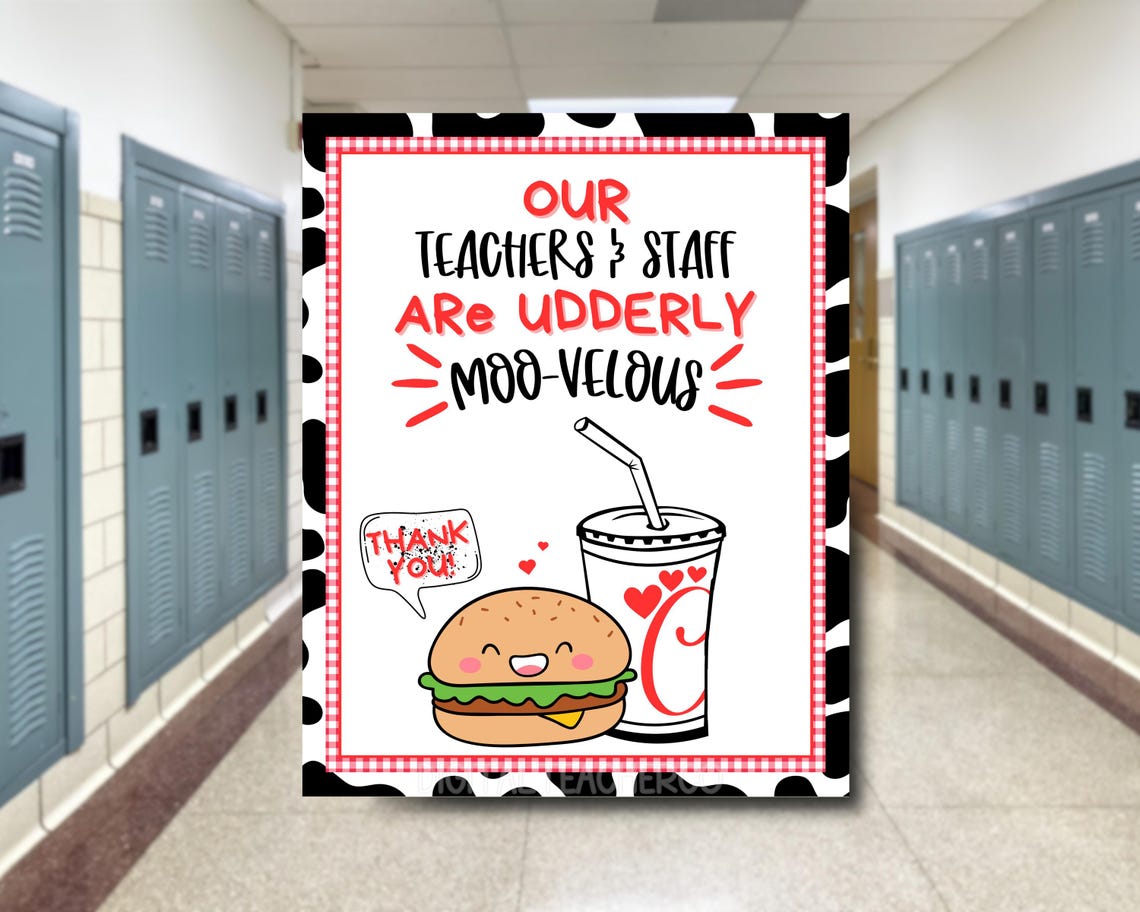 Cute Food Teacher Appreciation Sign 8"x10" | Instant Download | Thank a ...
