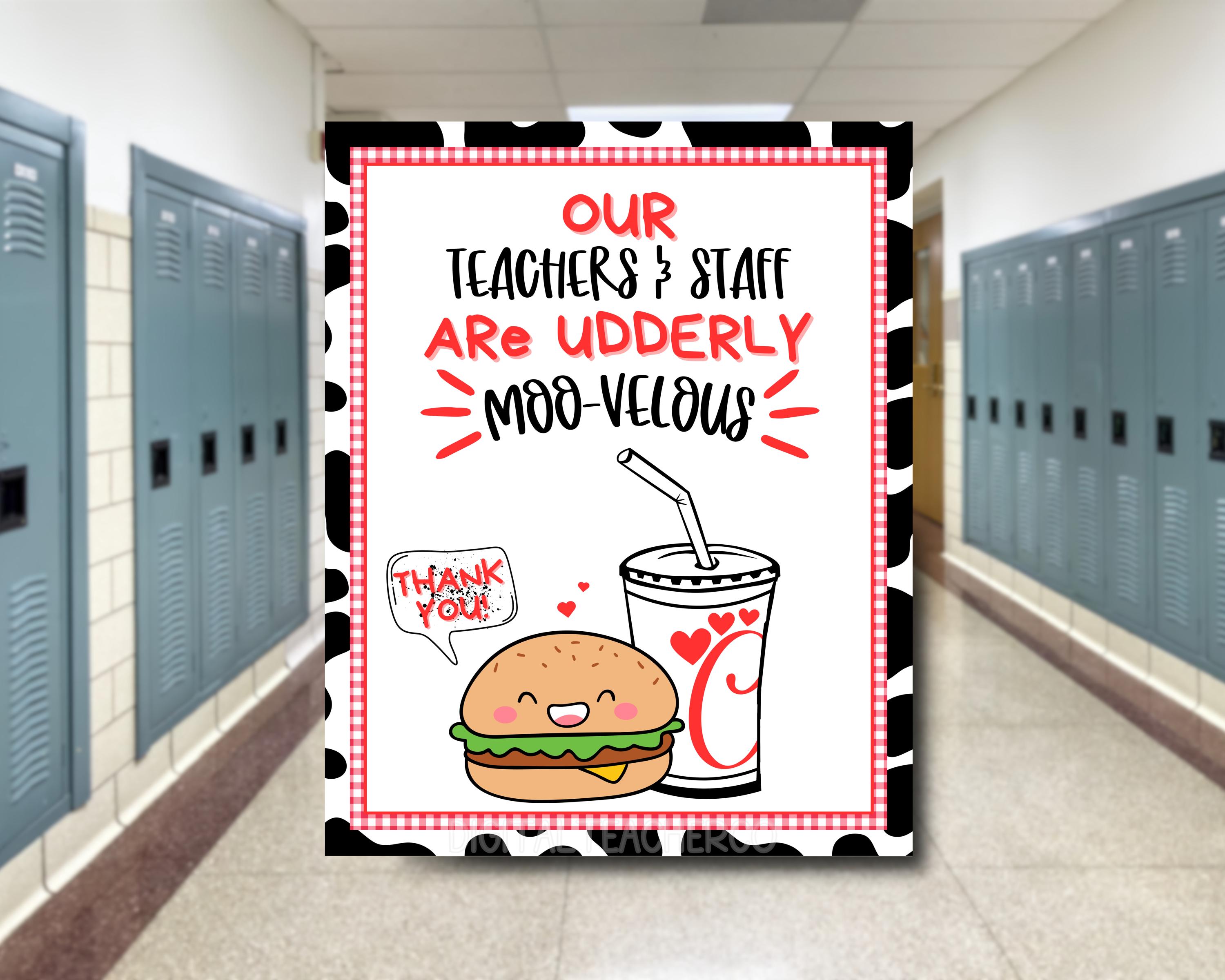 Cute Food Teacher Appreciation Sign 8"x10" | Instant Download | Thank a ...