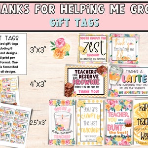 Teacher Appreciation Week Printable Editable Floral Grow Bloom Bundle ...