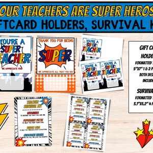 Teacher Appreciation Week Printable Editable Super Hero Comic Bundle ...