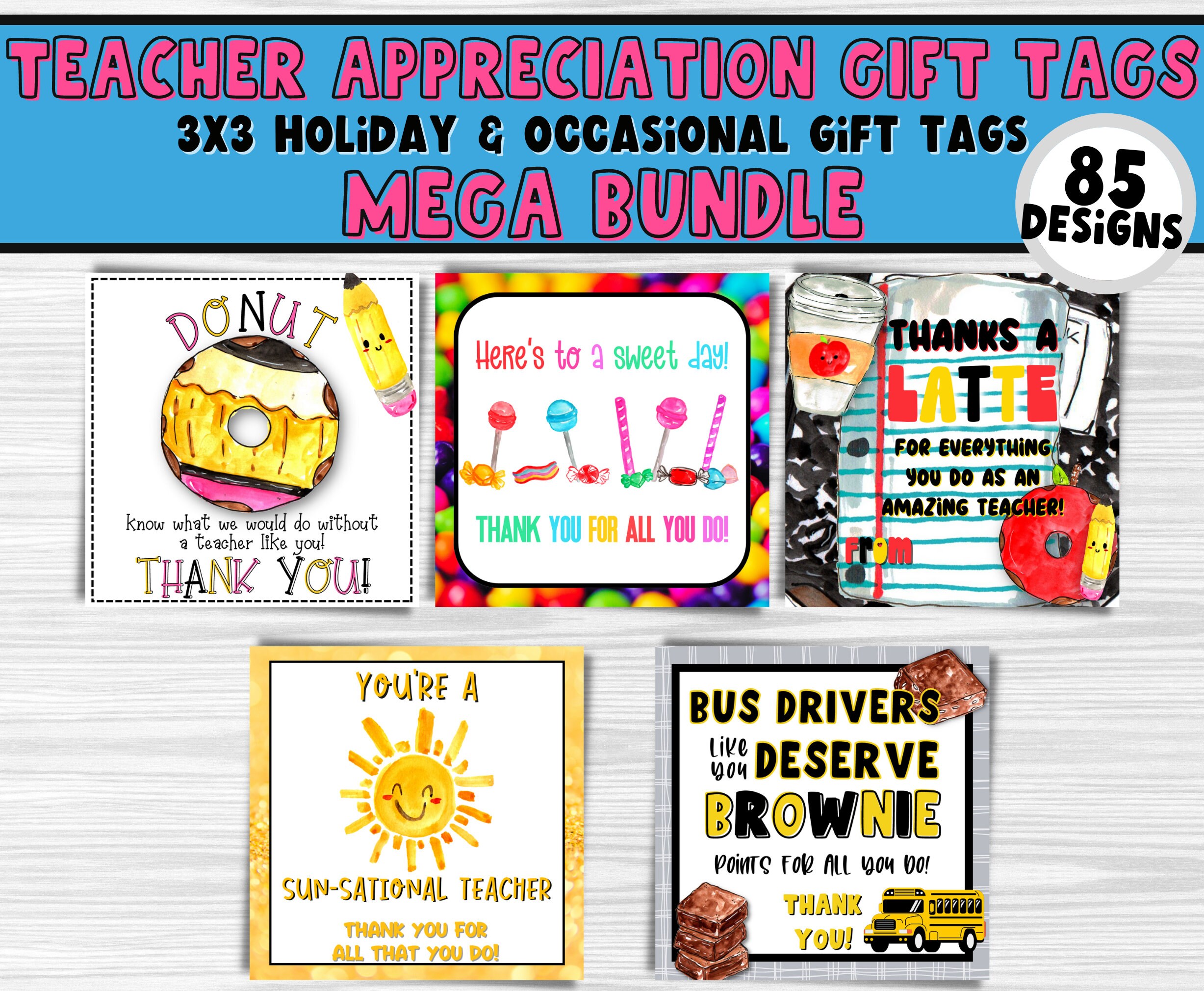 School STAFF & TEACHER Appreciation Gift Tag Bundle - Etsy