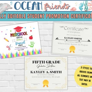 Ocean Theme End of School Year Kit | Teacher Kit | Preschool Diploma ...