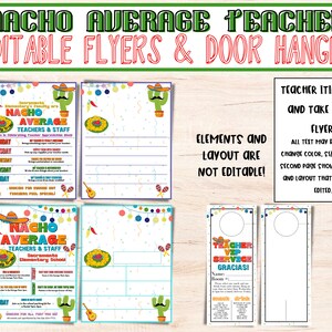Editable Nacho Average Fiesta Teacher Appreciation Week Printable ...