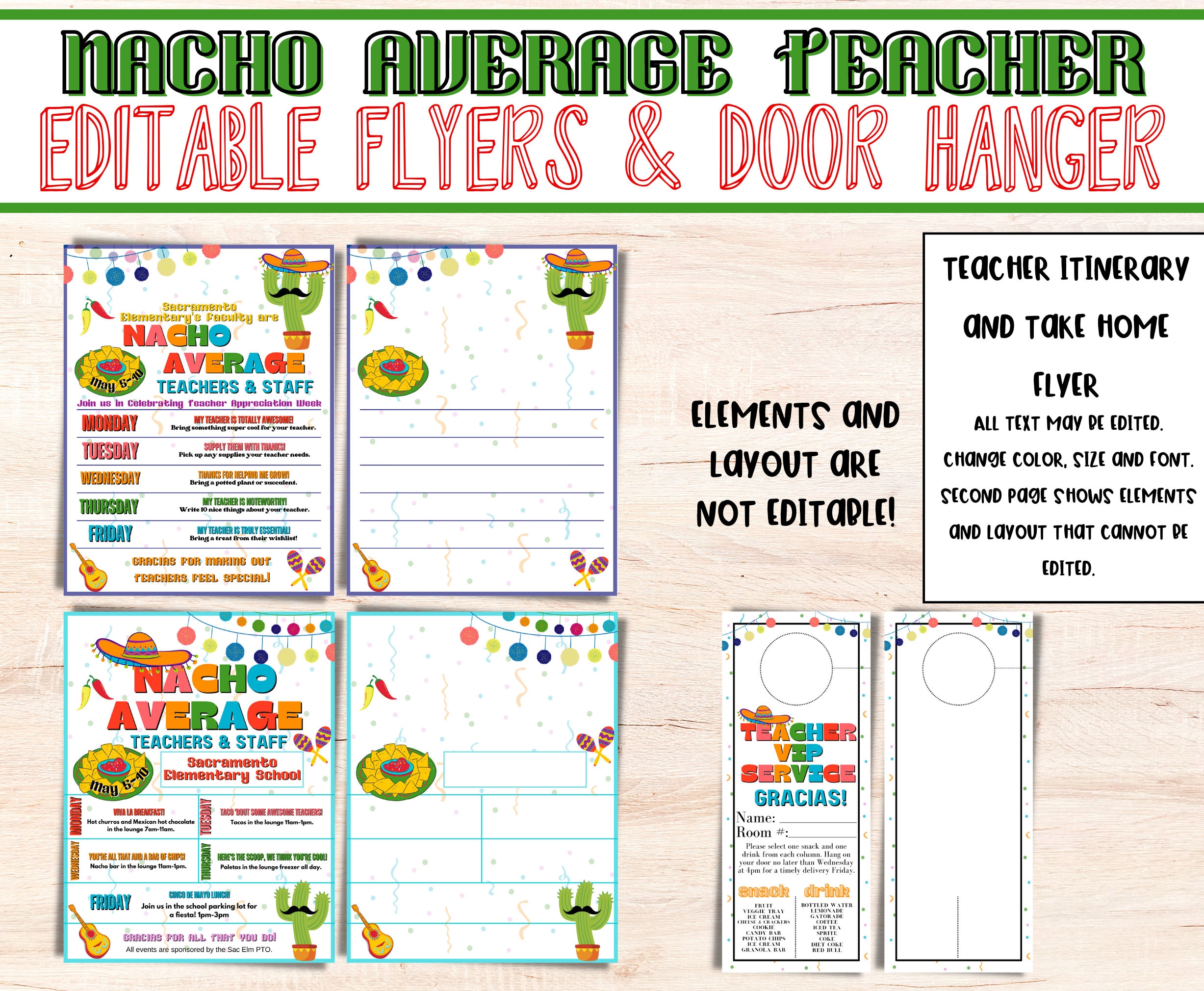 Editable Nacho Average Fiesta Teacher Appreciation Week Printable ...