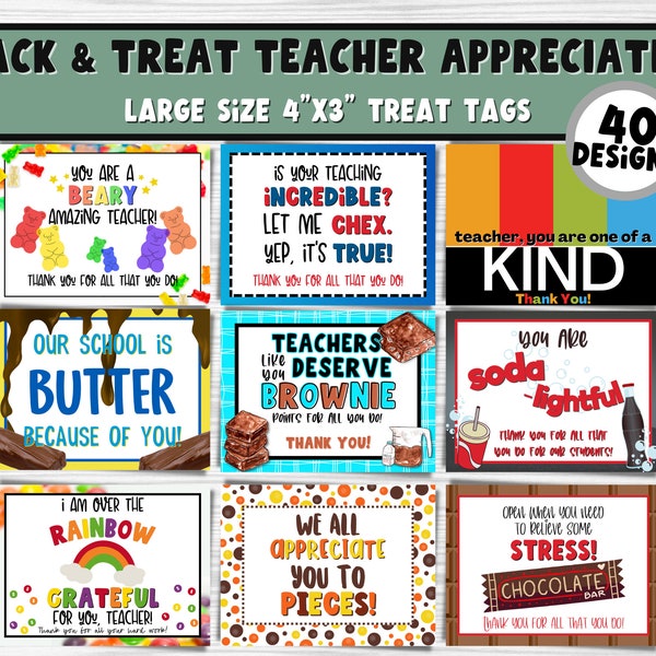 Printable Boo TREAT Teacher Gift Tag Halloween Classroom Favor Instant ...