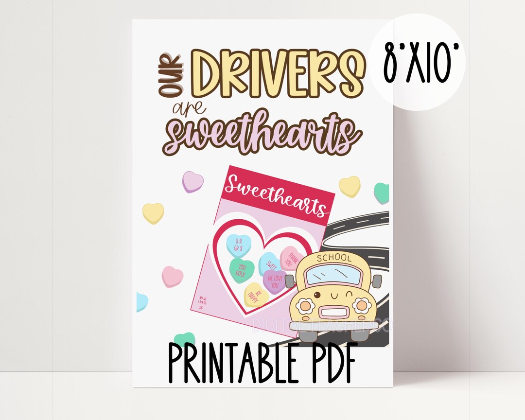 Valentine School BUS DRIVER Appreciation Sign | Bus Driver Safety Week ...