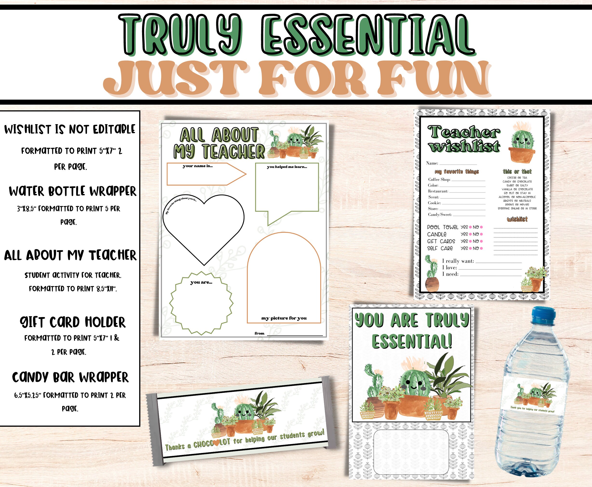 Plant Theme Help Me Grow Teacher Appreciation Week Printable Editable ...
