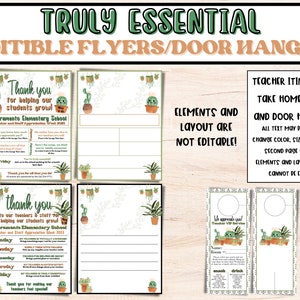 Plant Theme Help Me Grow Teacher Appreciation Week Printable Editable ...