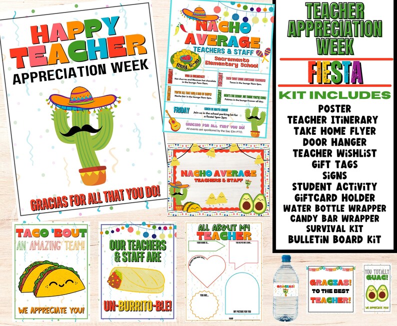 Editable Nacho Average Fiesta Teacher Appreciation Week Printable ...