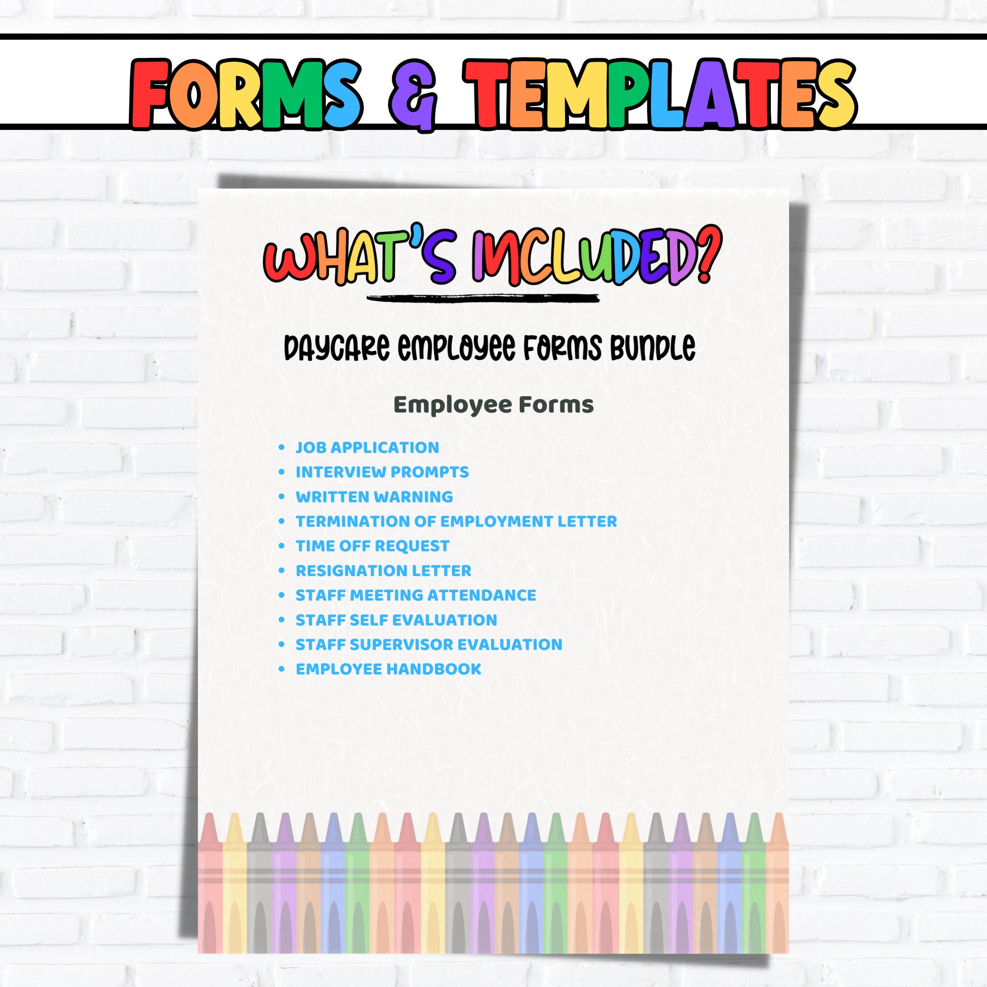 EDITABLE Essential Employee Daycare Forms and Templates | Preschool ...