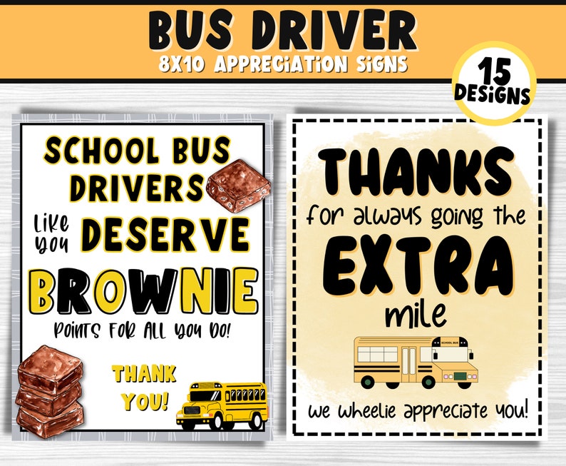Bus Driver Appreciation Sign Bundle | Bus Driver Safety Week | Muffin ...