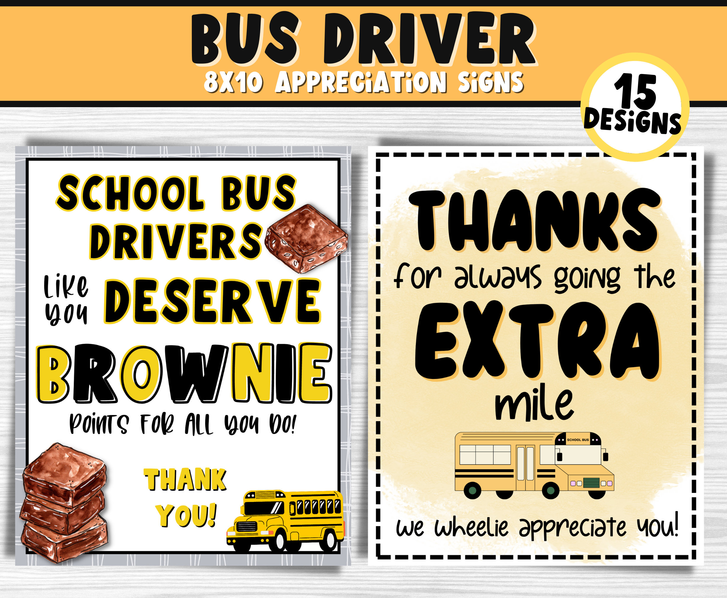 Bus Driver Appreciation Sign Bundle | Bus Driver Safety Week | Muffin ...