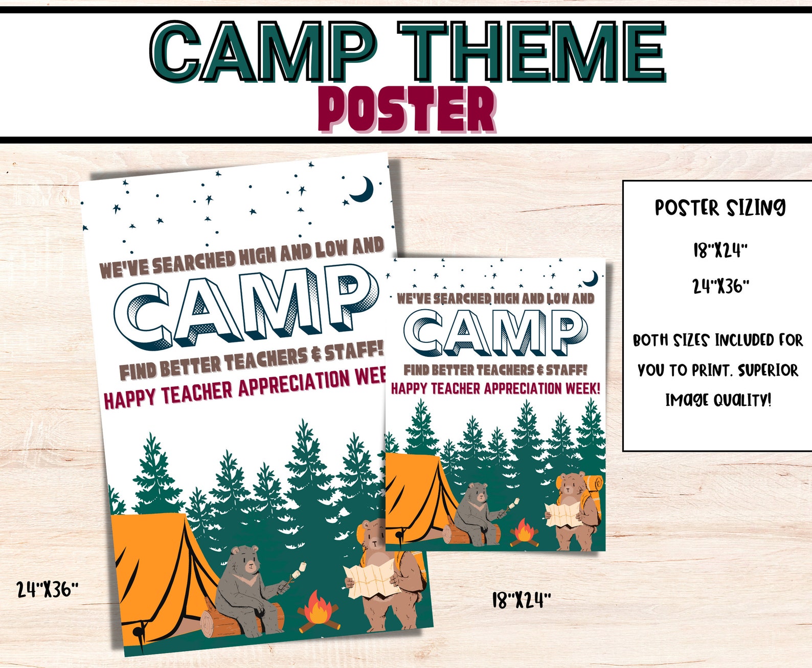 Camp Teacher Appreciation Week Itinerary & Printable Bundle | Outdoor ...