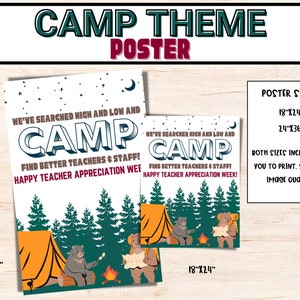 Camp Teacher Appreciation Week Itinerary & Printable Bundle | Outdoor ...