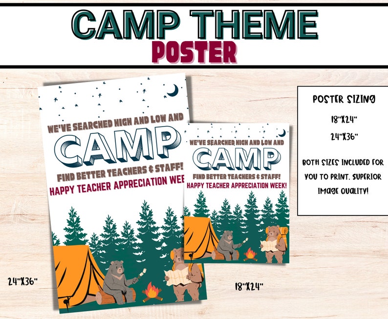 Camp Teacher Appreciation Week Itinerary & Printable Bundle | Outdoor ...