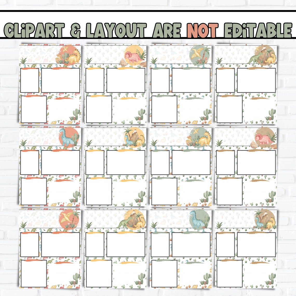 Yearly Daycare and Preschool Dinosaur Newsletter EDITABLE Templates ...