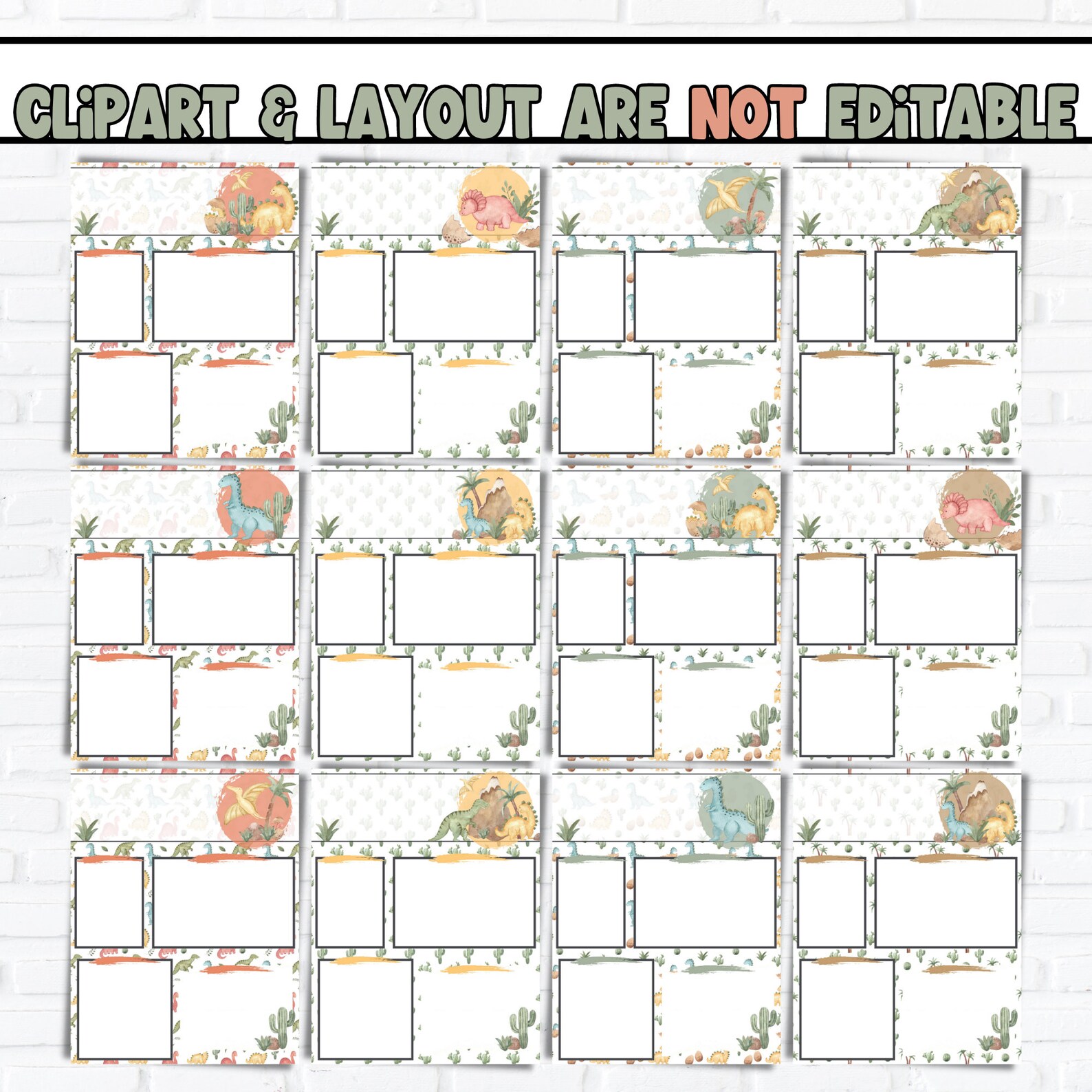 Yearly Daycare and Preschool Dinosaur Newsletter EDITABLE Templates ...