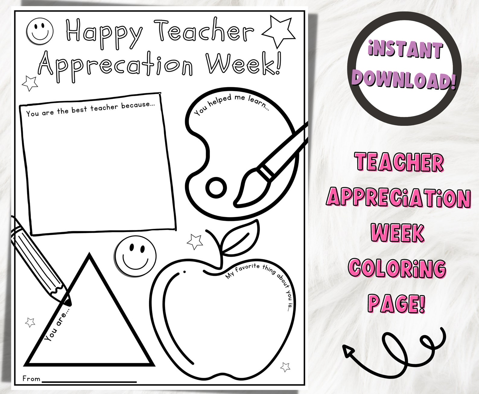 Printable Coloring Page Teacher Appreciation Week | Teacher Worksheet ...