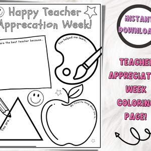 Printable Coloring Page Teacher Appreciation Week | Teacher Worksheet ...