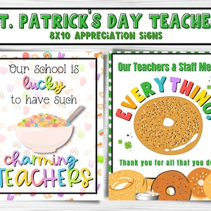 St. Patrick's Day Teacher Appreciation Sign Bundle | Thank a Teacher ...