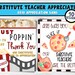Substitute Teacher and Appreciation Sign Bundle | Thank a Substitute ...