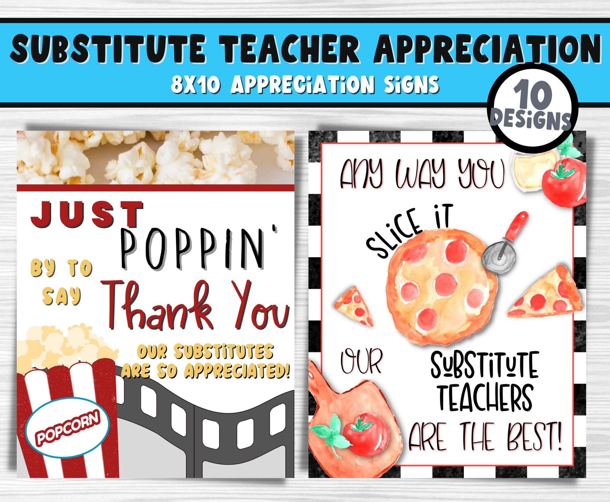 Substitute Teacher and Appreciation Sign Bundle | Thank a Substitute ...