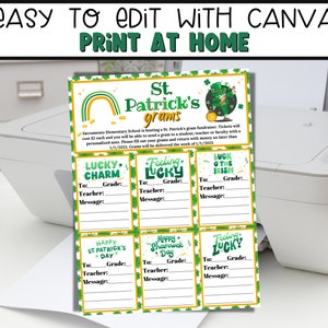 St. Patrick's Day Grams School Fundraiser Flyer for PTA PTO Events ...