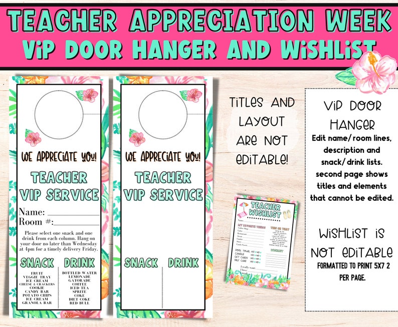 Hawaiian Teacher Appreciation Week Printable Editable Mahalo Mini ...