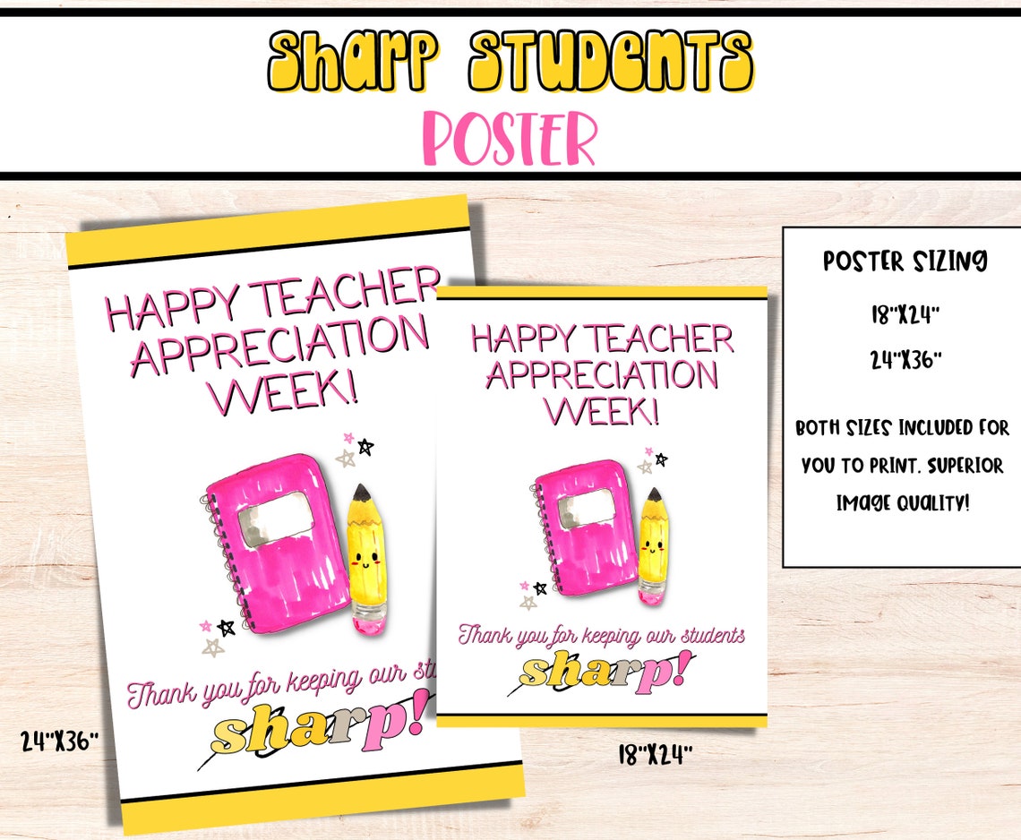 Sharp Students Teacher Appreciation Week Printable Editable Bundle ...