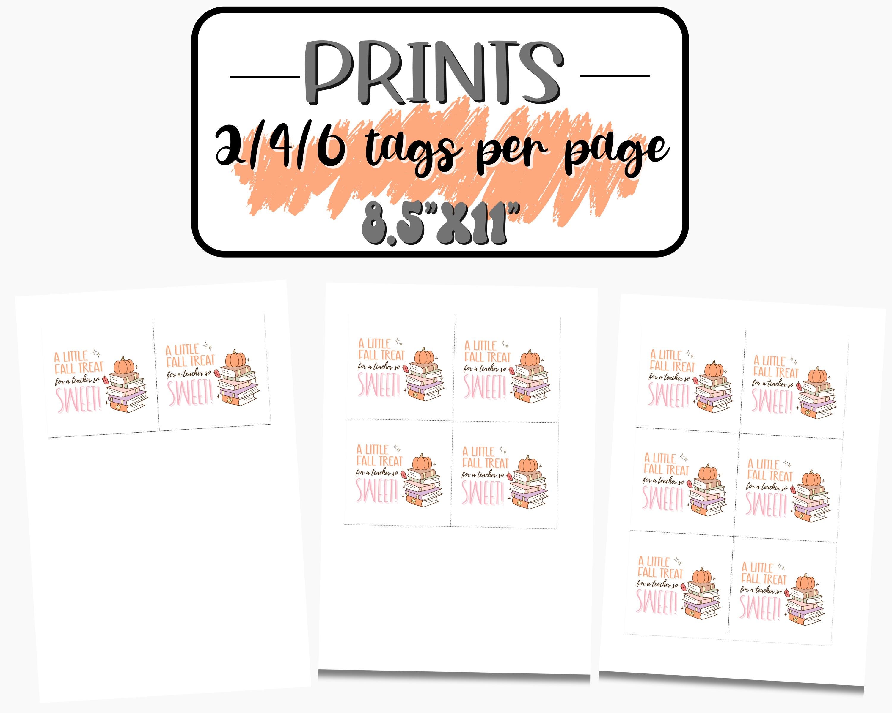Printable Fall TREAT Teacher Gift Tag | Halloween Classroom Favor ...