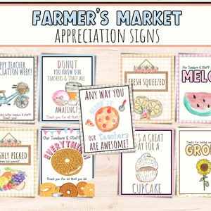 Farmer's Market Theme Teacher Appreciation Week Printable Editable ...