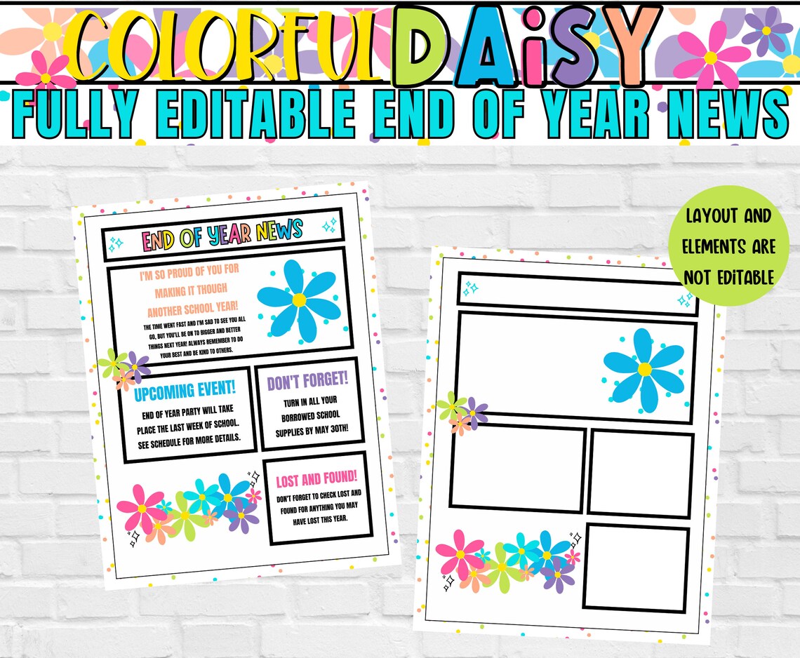 Bright Daisy Summer End of School Year Kit Teacher Kit - Etsy