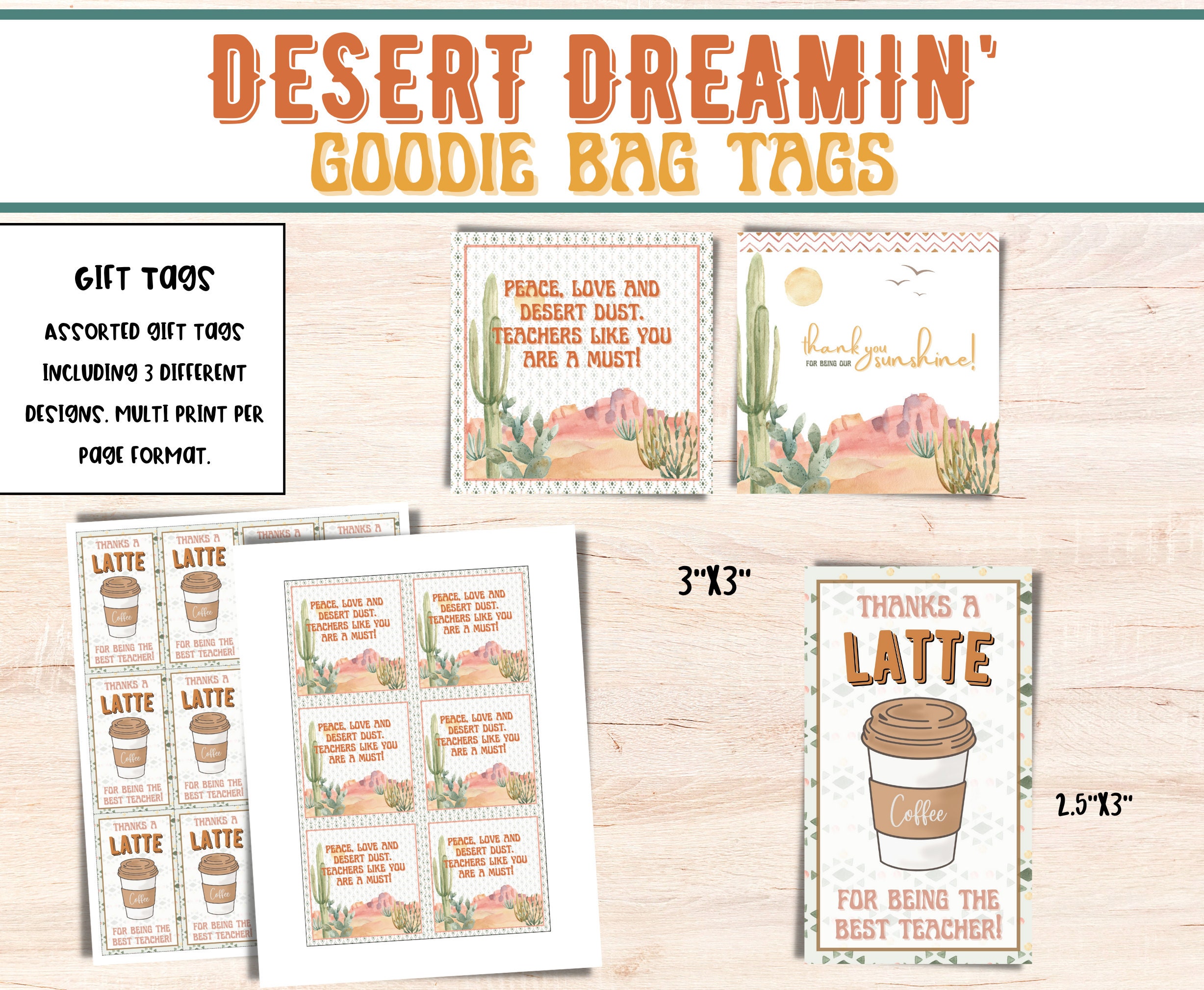 Desert Dreamin' Teacher Appreciation Week Itinerary & Printable Bundle ...