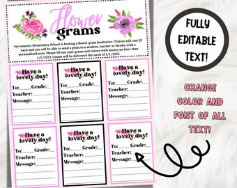 Friendship Candy Grams for PTO/PTA School Event Editable and Printable ...