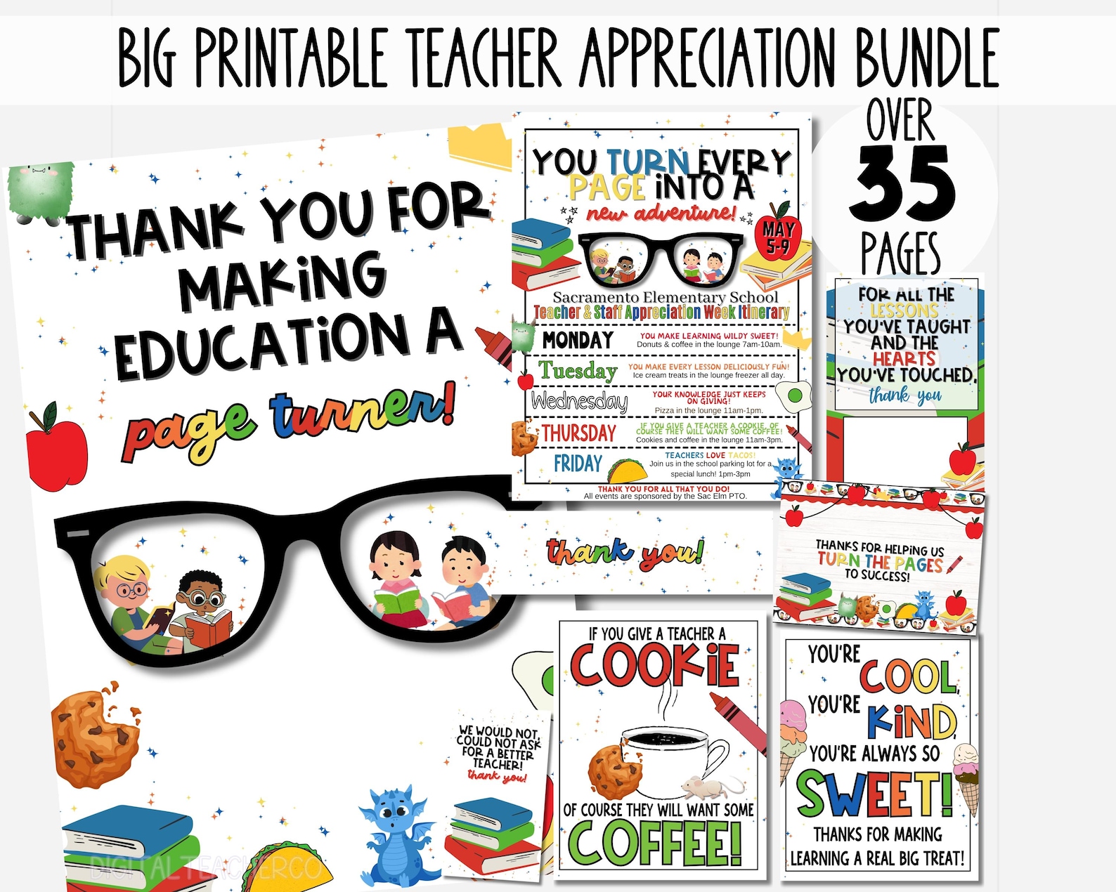 BOOK Theme Teachers Appreciation Week Kit | Teacher Appreciation ...
