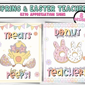 Retro Spring Teacher Appreciation Sign Bundle | Thank a Teacher ...