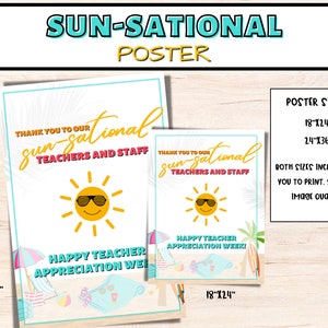 Editable Sun-sational Teacher Appreciation Week Printable Bundle ...