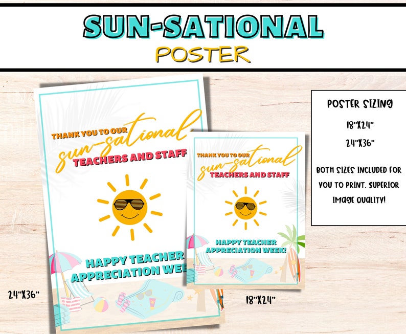 Editable Sun-sational Teacher Appreciation Week Printable Bundle ...