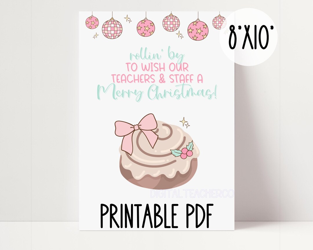 Cinnamon Roll Treat Sign for Teacher | Teacher Appreciation Gift ...