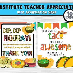 Substitute Teacher and Appreciation Sign Bundle | Thank a Substitute ...