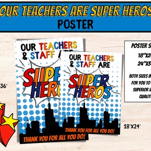 Teacher Appreciation Week Printable Editable Super Hero Comic Bundle ...