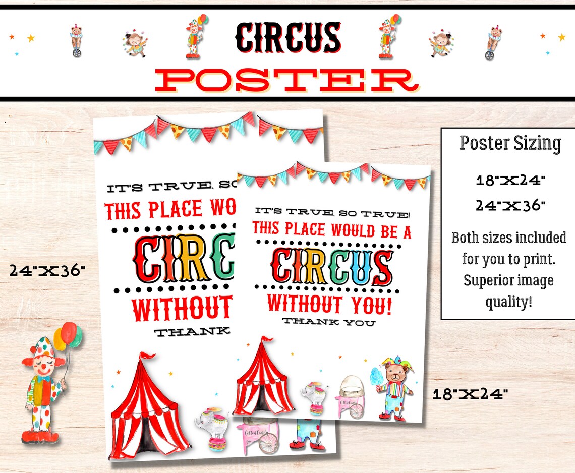Circus Teacher Appreciation Week Printable Editable Themed - Etsy