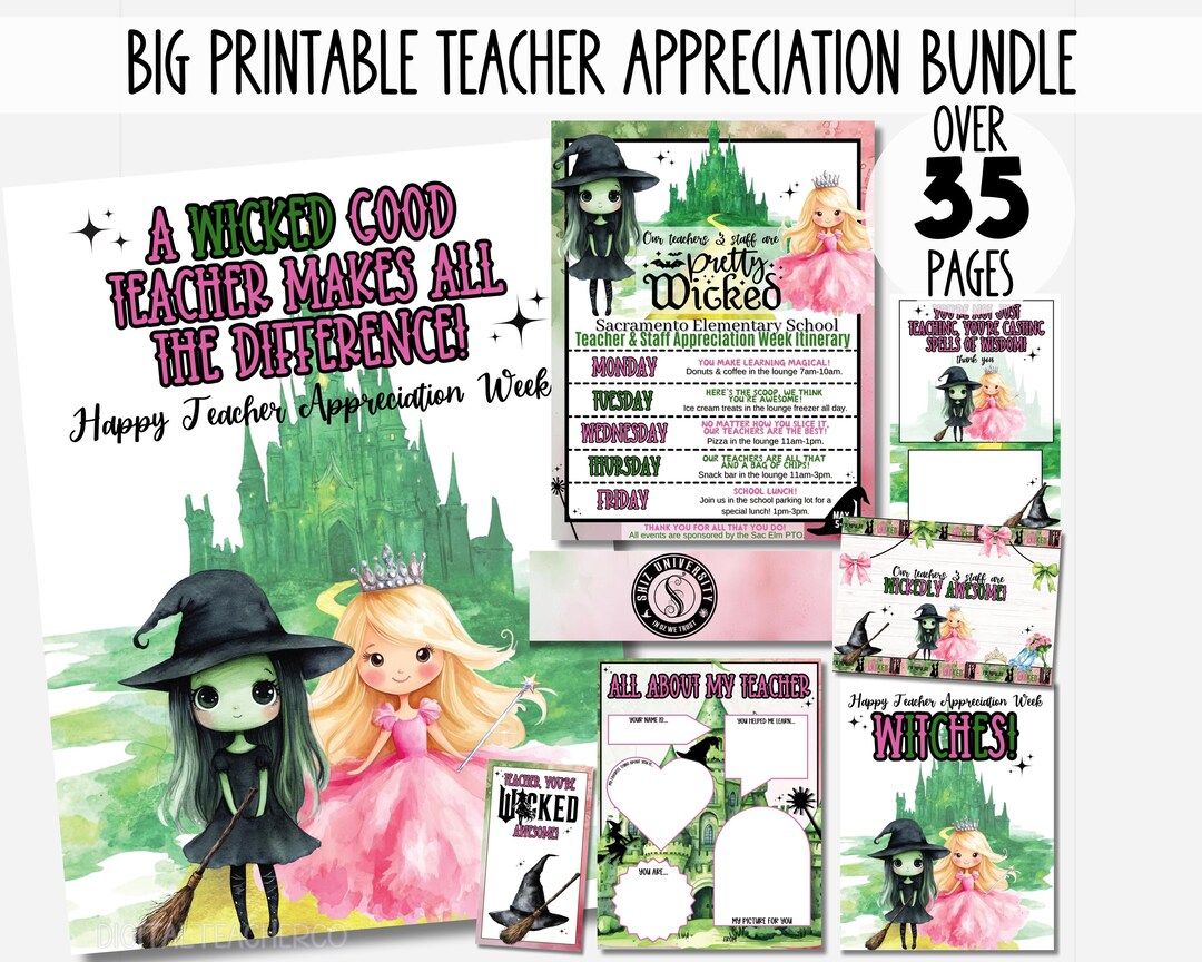 Witch Theme Teacher Appreciation Week Kit | Teacher Appreciation Week ...